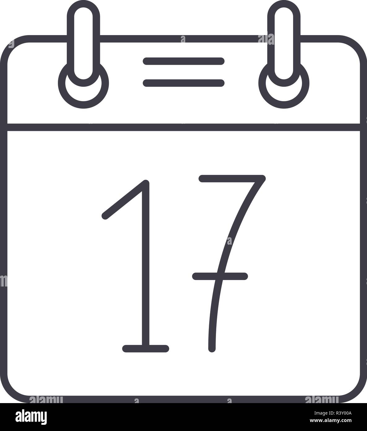 Calendar date line icon concept. Calendar date vector linear ...