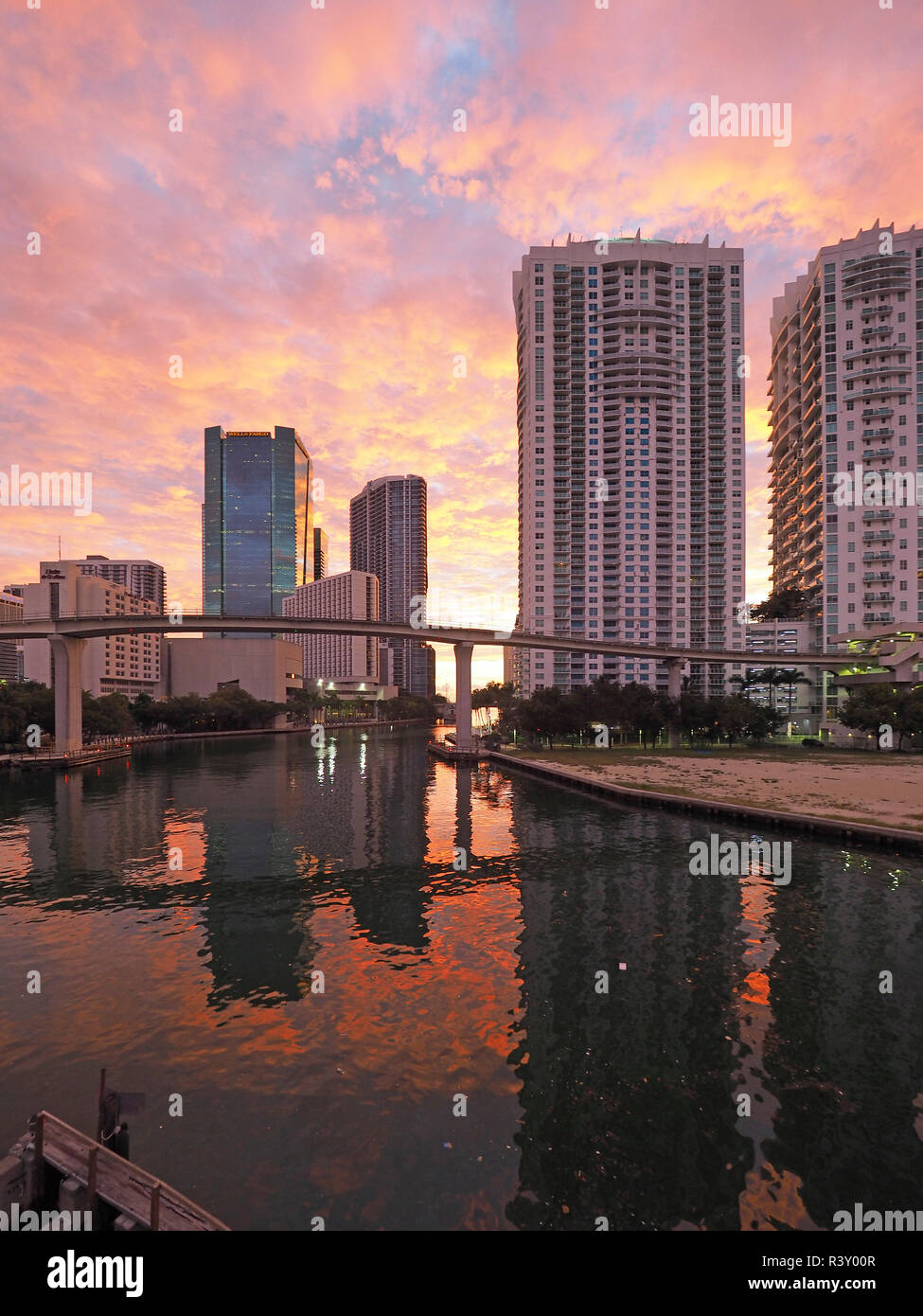 Miami, Florida 11-24-2018 The City of Miami and the Miami River from ...