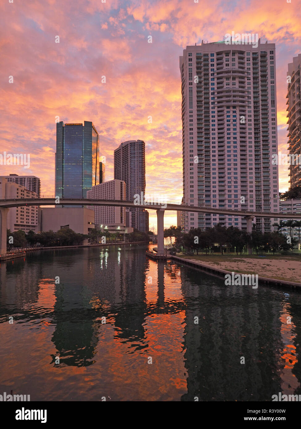 Miami, Florida 11-24-2018 The City of Miami and the Miami River from ...