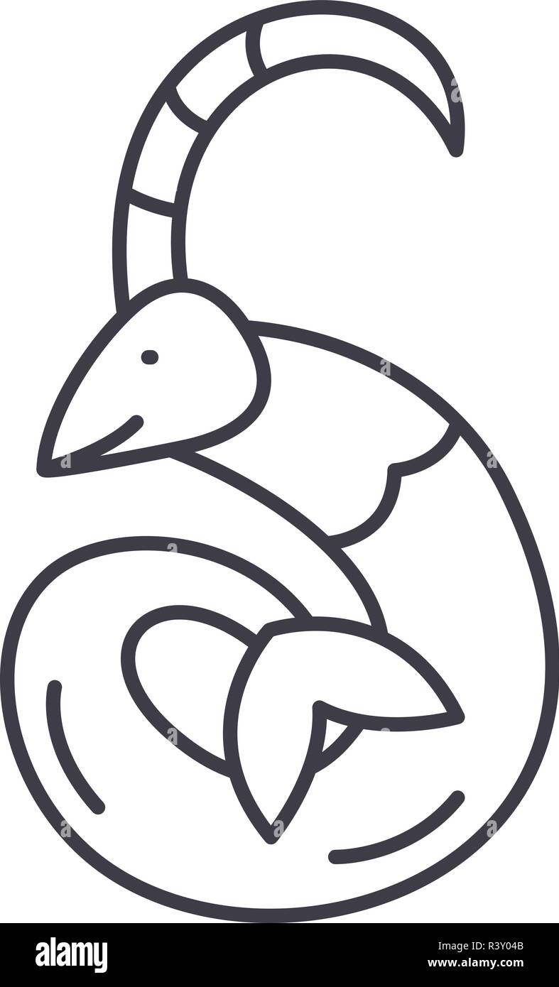 Capricorn Zodiac Sign Line Icon Concept Capricorn Zodiac Sign Vector Linear Illustration