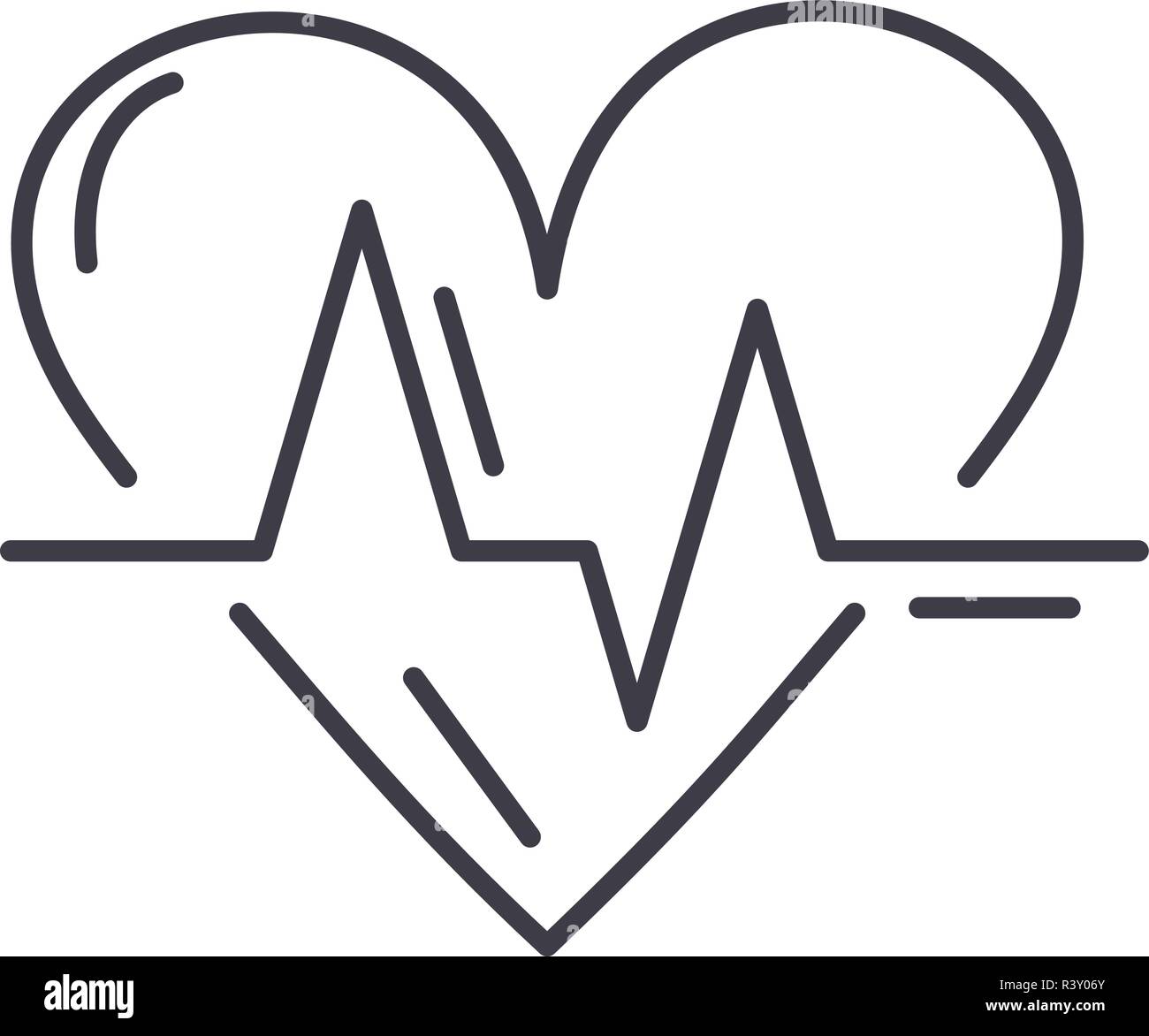 Cardiology line icon concept. Cardiology vector linear illustration ...