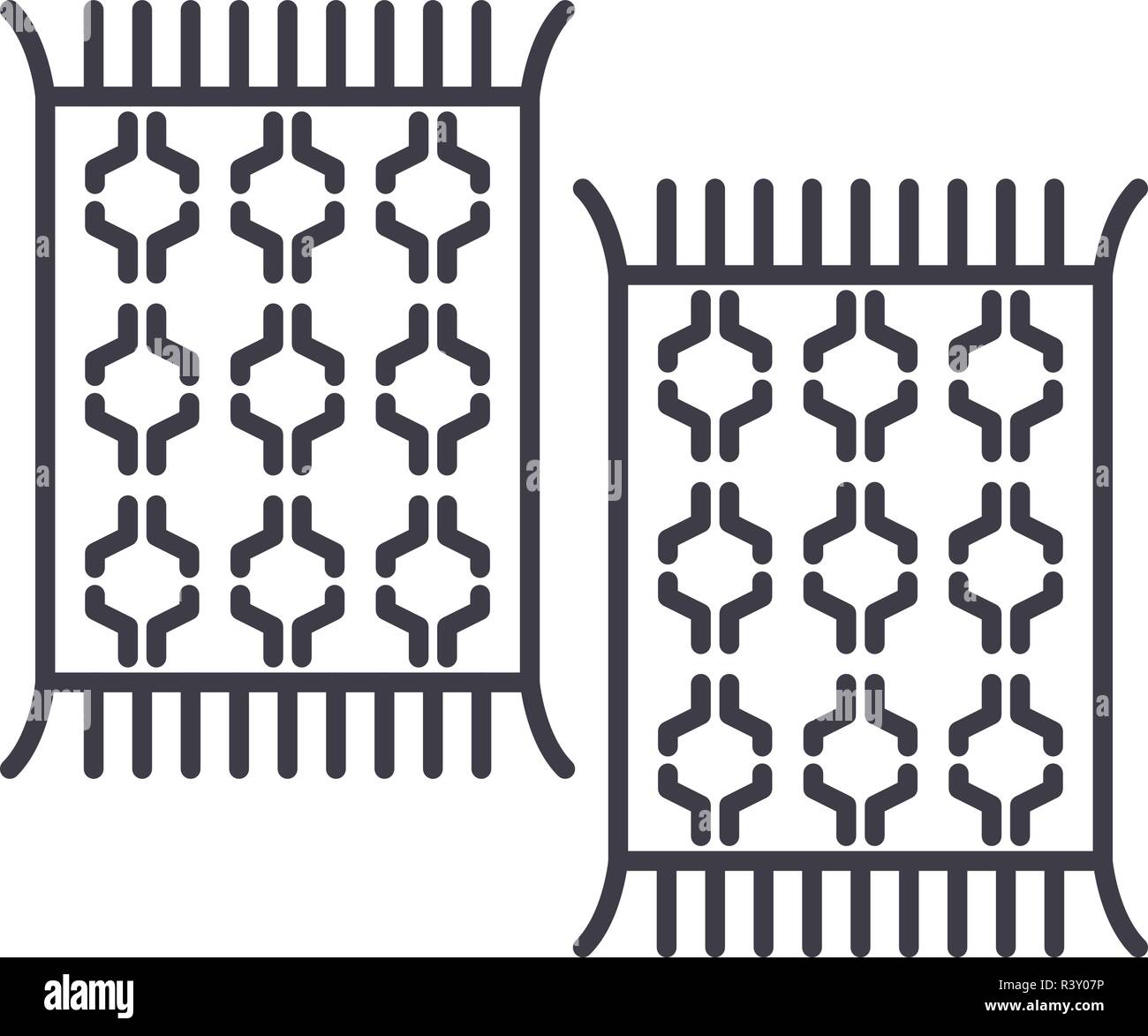 Carpets line icon concept. Carpets vector linear illustration, symbol ...