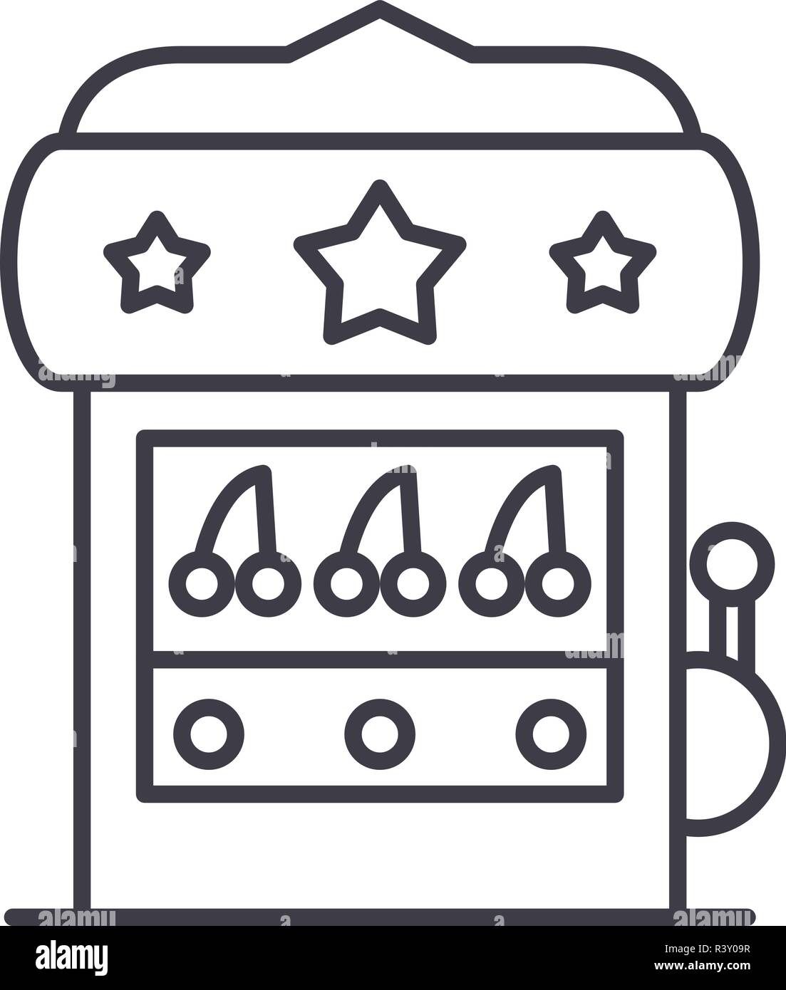 Casino machine line icon concept. Casino machine vector linear ...