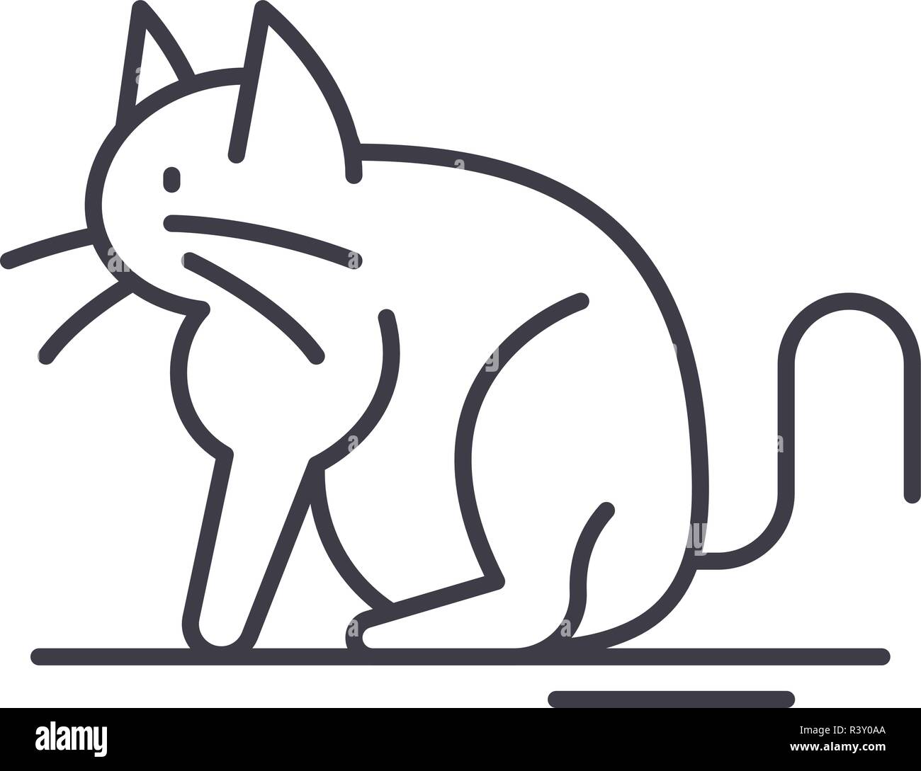 Cat line icon concept. Cat vector linear illustration, symbol, sign ...