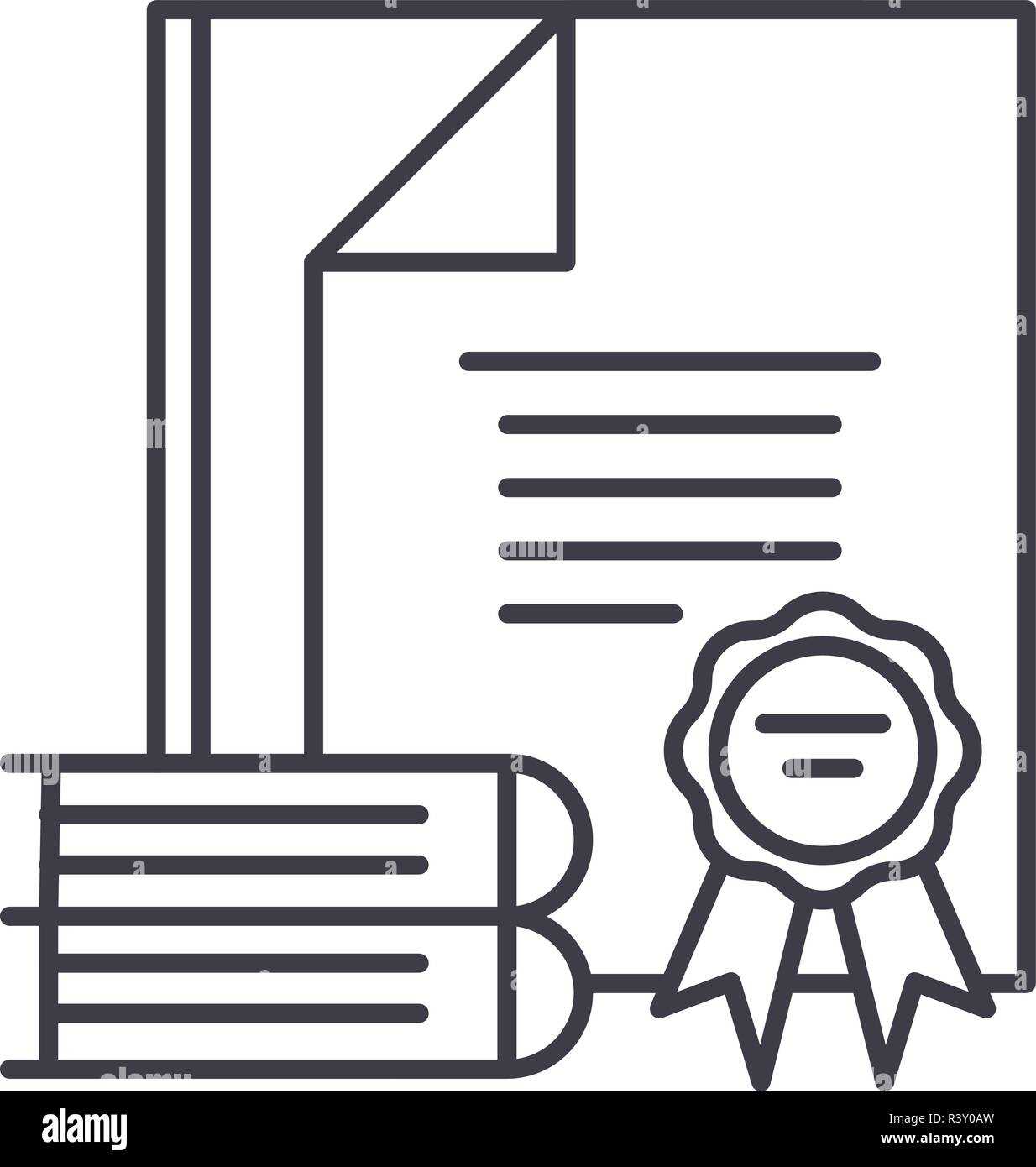 Certification line icon concept. Certification vector linear ...