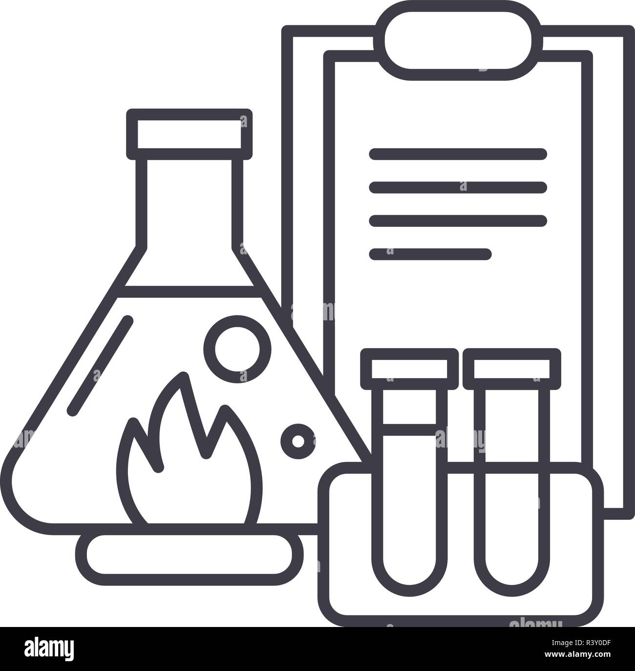 Chemical experiments line icon concept. Chemical experiments vector ...