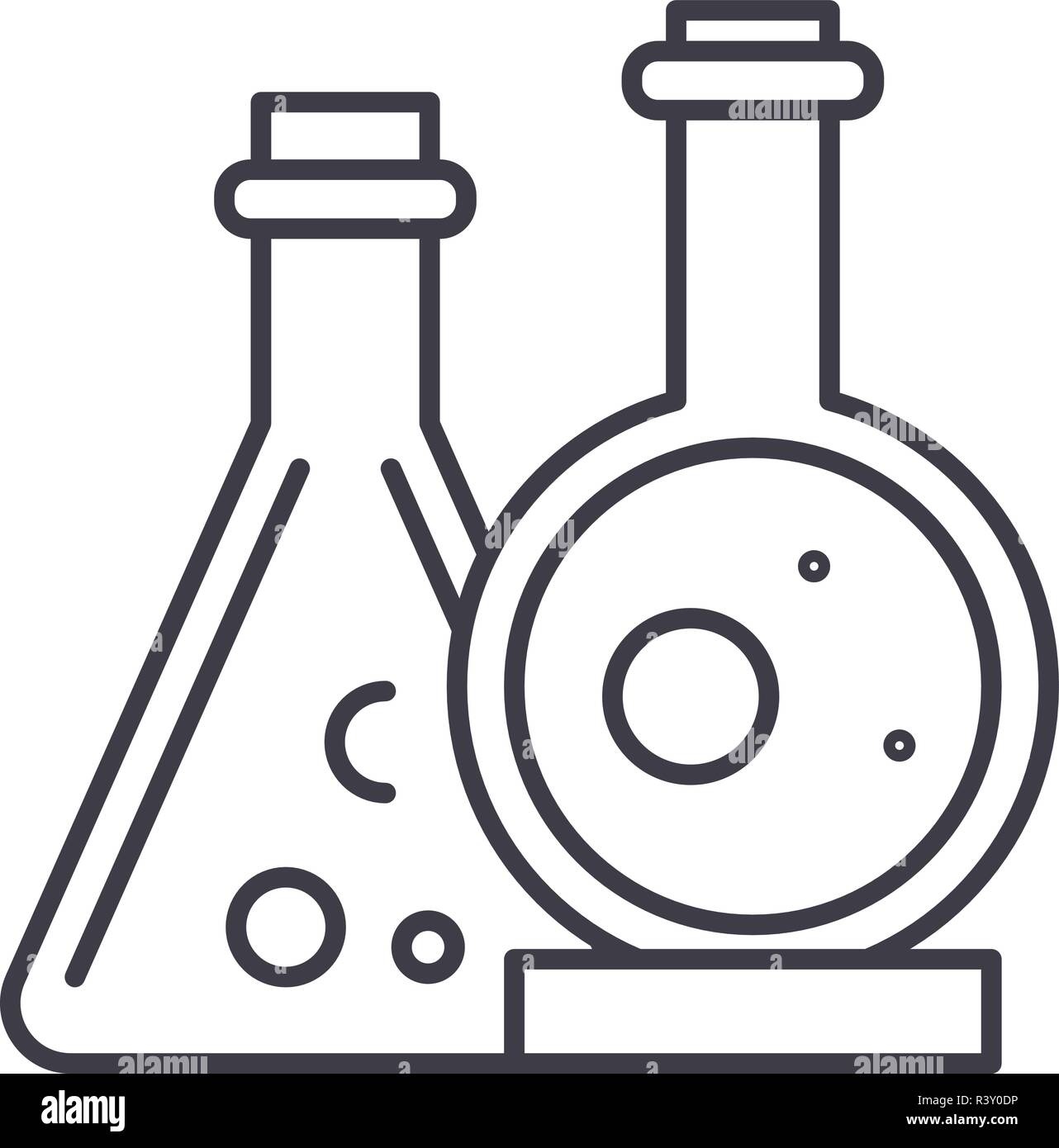 Chemical laboratory line icon concept. Chemical laboratory vector ...