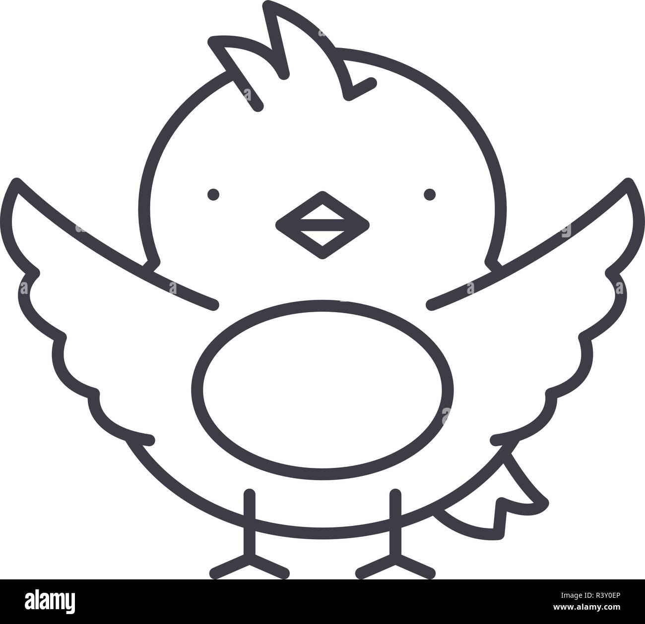 Chick line icon concept. Chick vector linear illustration, symbol, sign ...