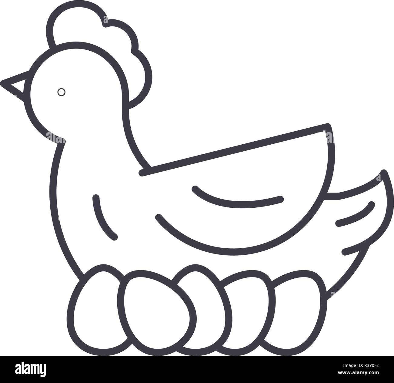 Chicken layer line icon concept. Chicken layer vector linear ...