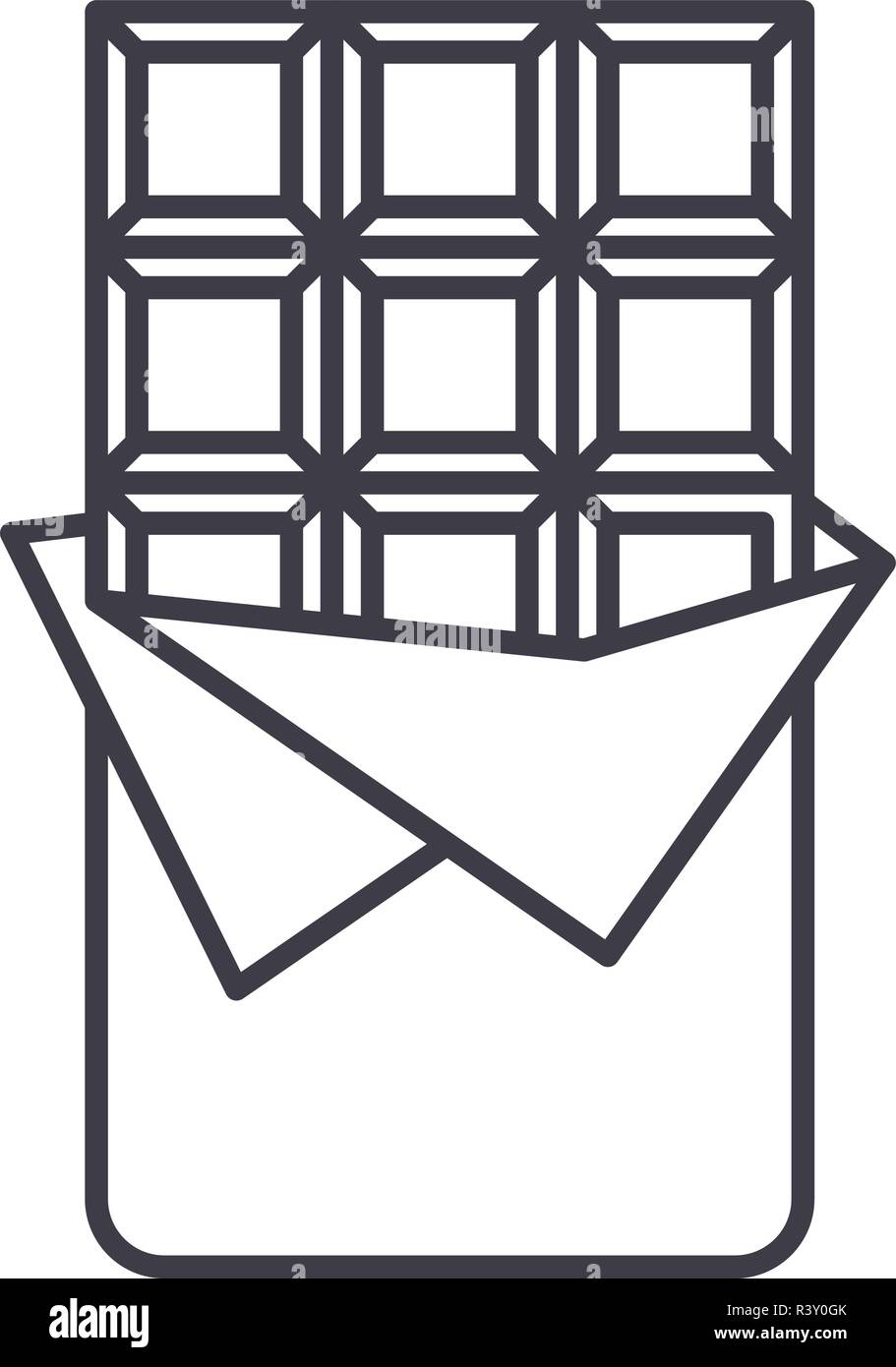 Chocolate bar line icon concept. Chocolate bar vector linear ...