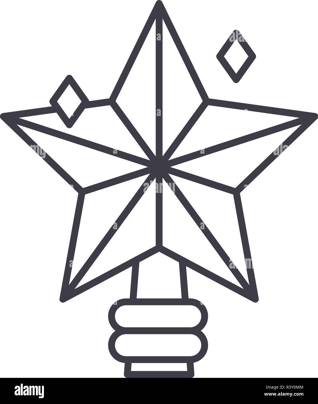 Christmas star line icon concept. Christmas star vector linear ...