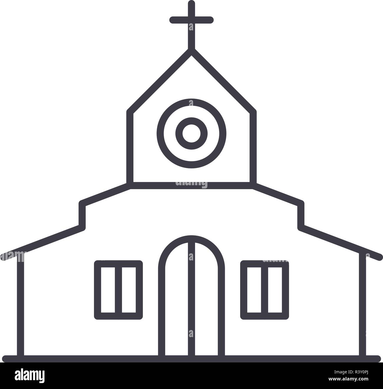 Church line icon concept. Church vector linear illustration, symbol ...