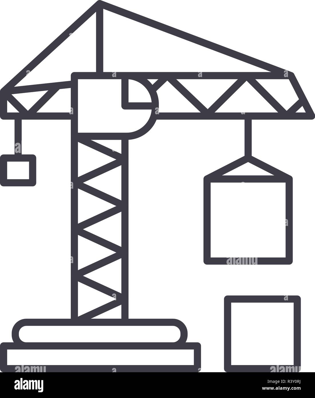 Civil construction crane line icon concept. Civil construction crane ...