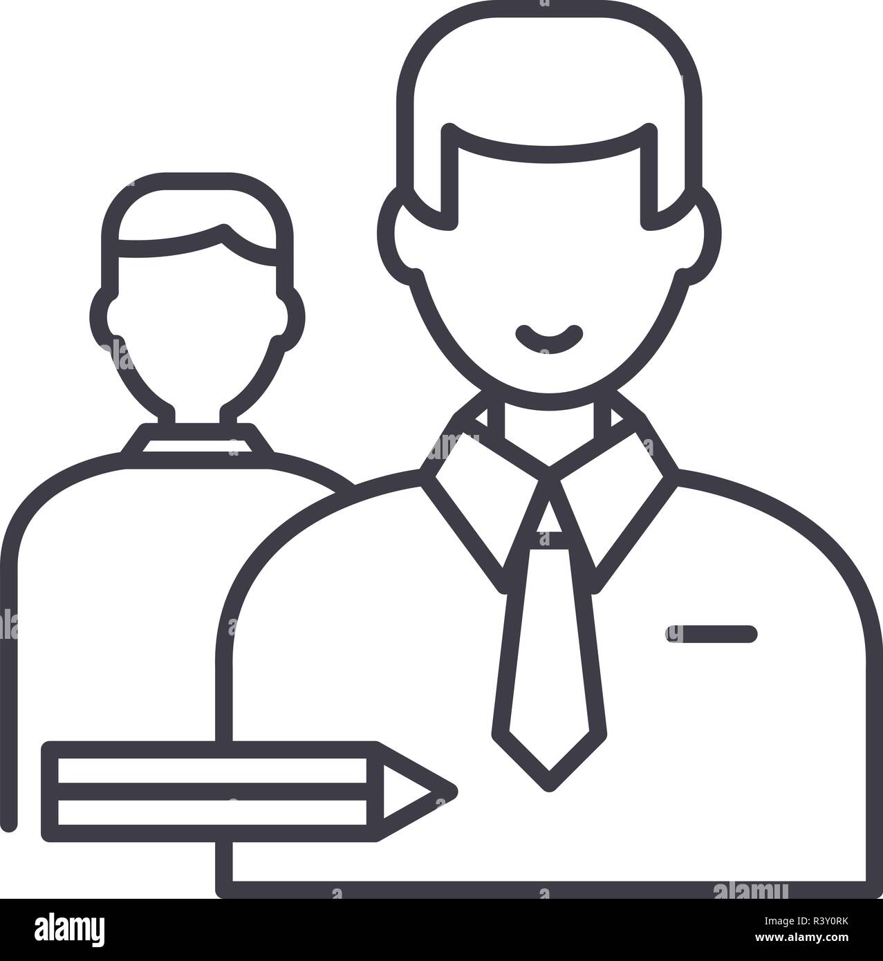 Classroom line icon concept. Classroom vector linear illustration ...