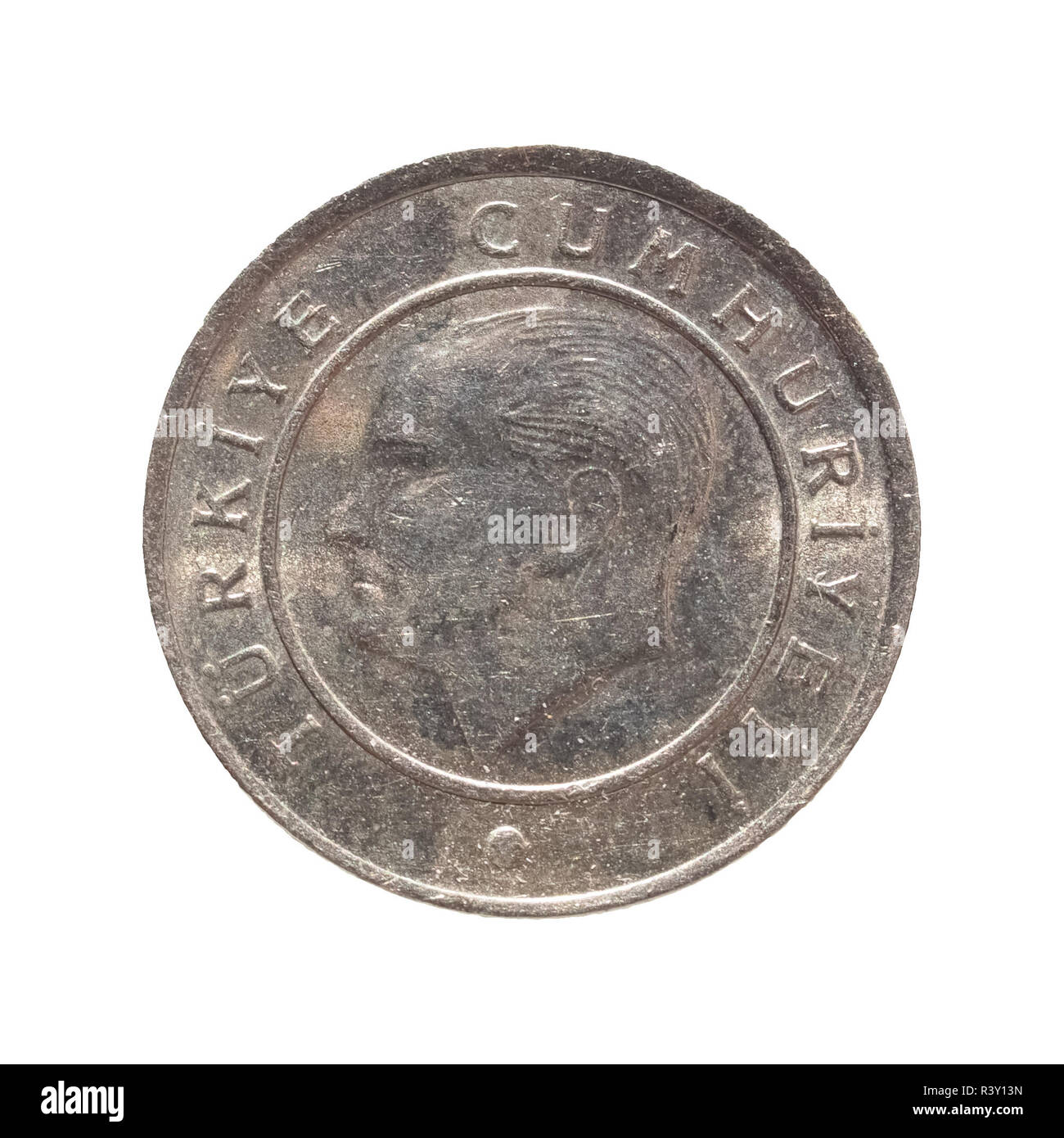 Turkish coin isolated Stock Photo - Alamy