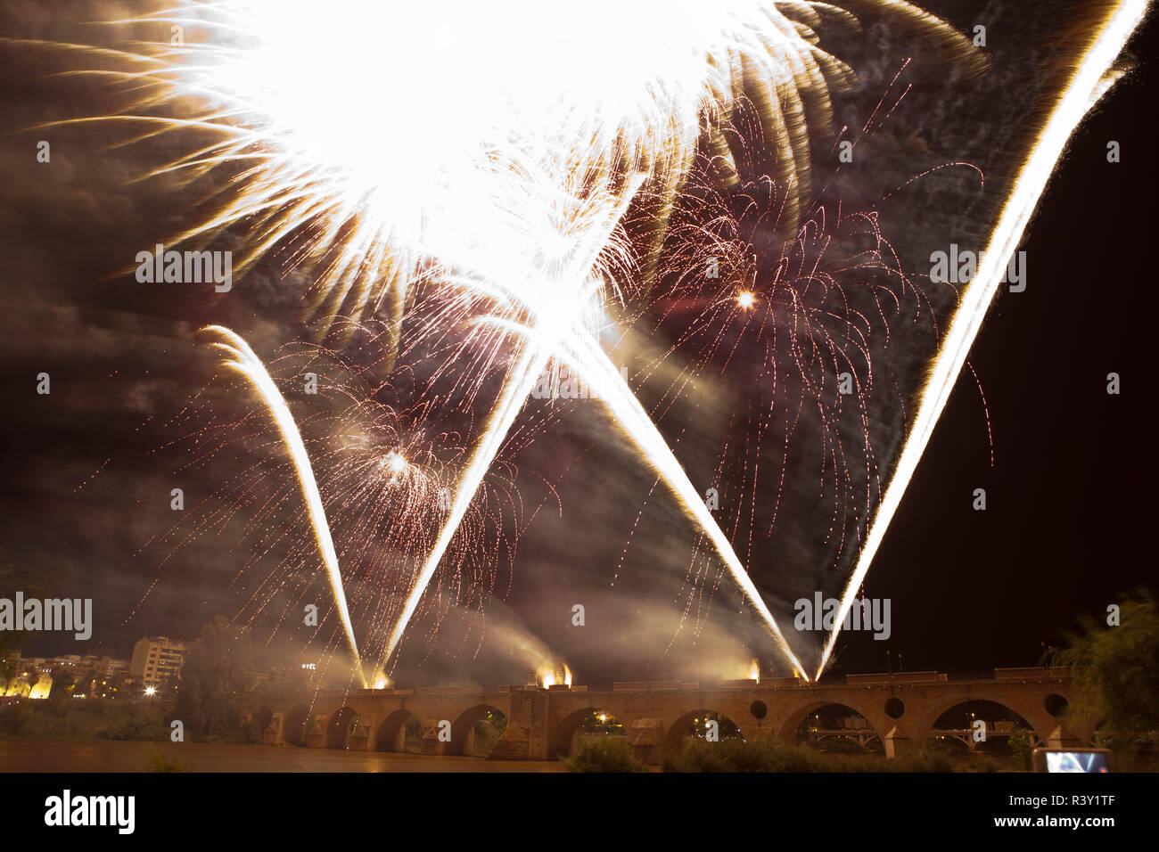 Puente de Palmas fireworks Stock Photo - Alamy