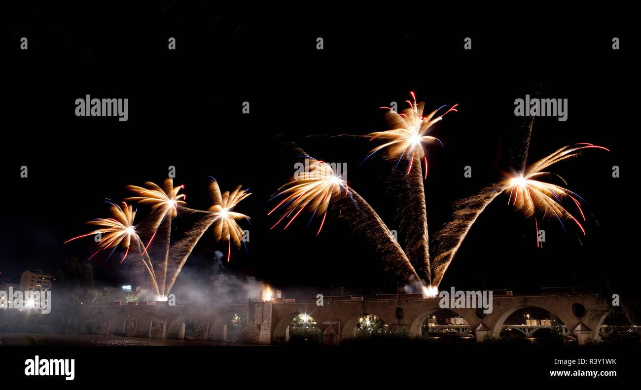 Puente de Palmas fireworks Stock Photo - Alamy