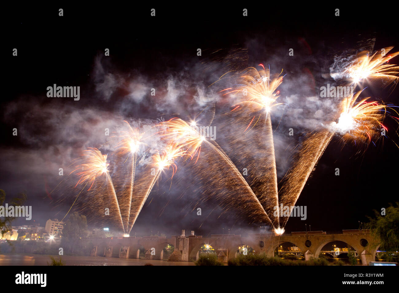 Puente de Palmas fireworks Stock Photo - Alamy
