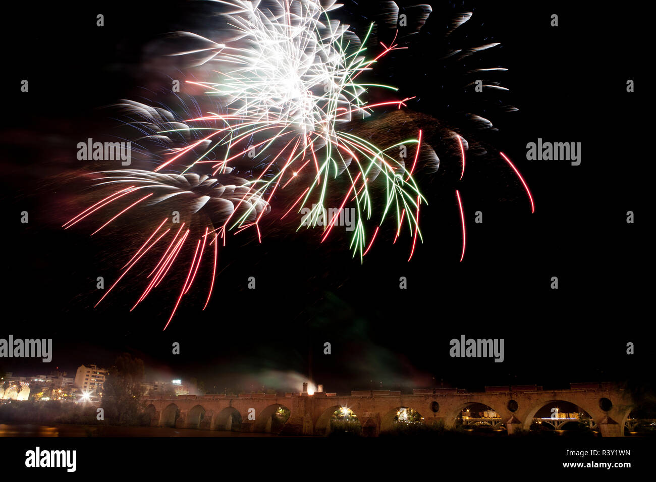 Puente de Palmas fireworks Stock Photo - Alamy