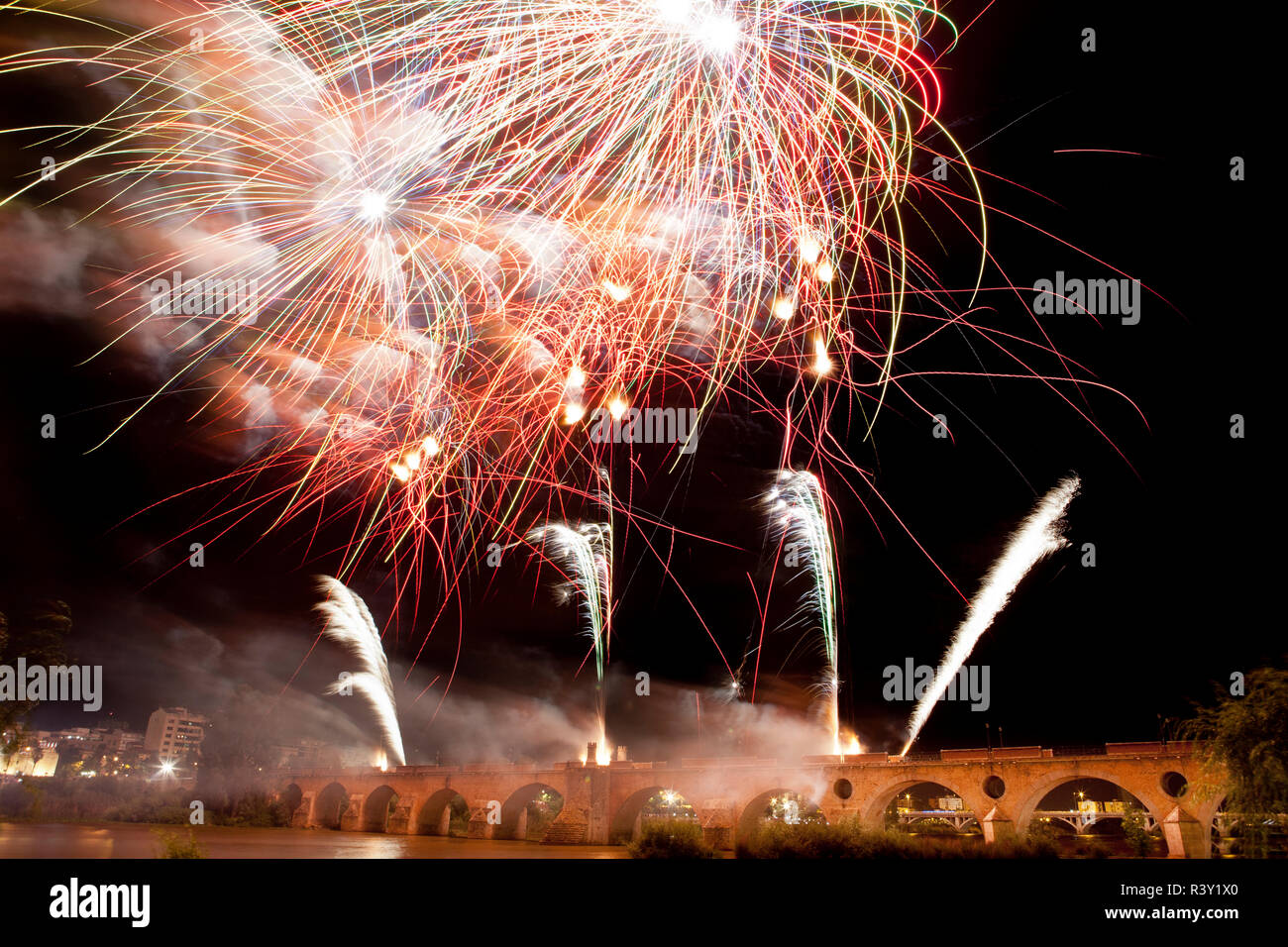 Puente de Palmas fireworks Stock Photo - Alamy
