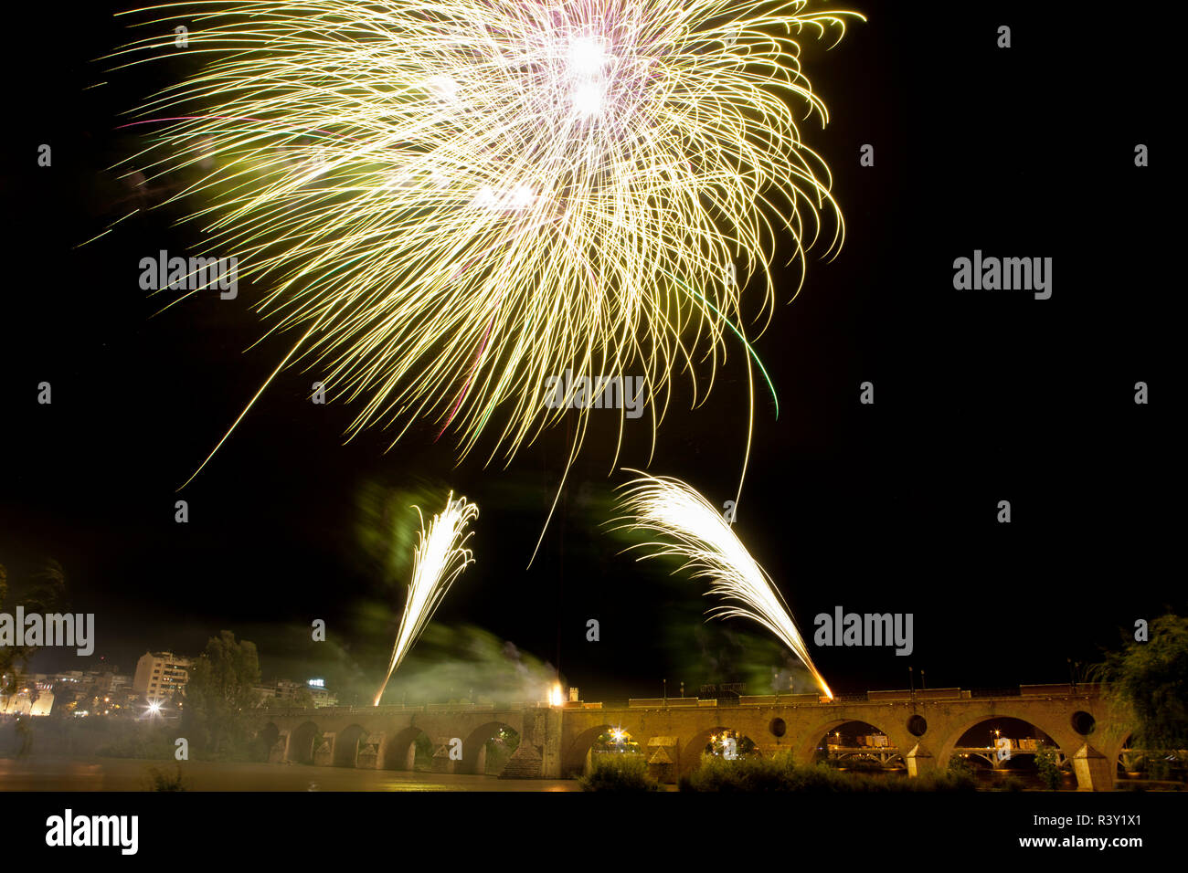 Puente de Palmas fireworks Stock Photo - Alamy