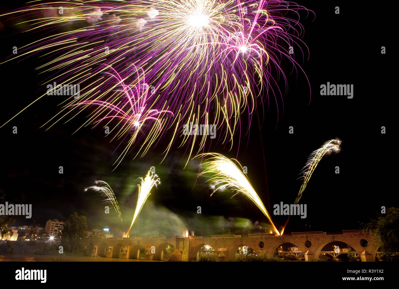 Puente de Palmas fireworks Stock Photo - Alamy