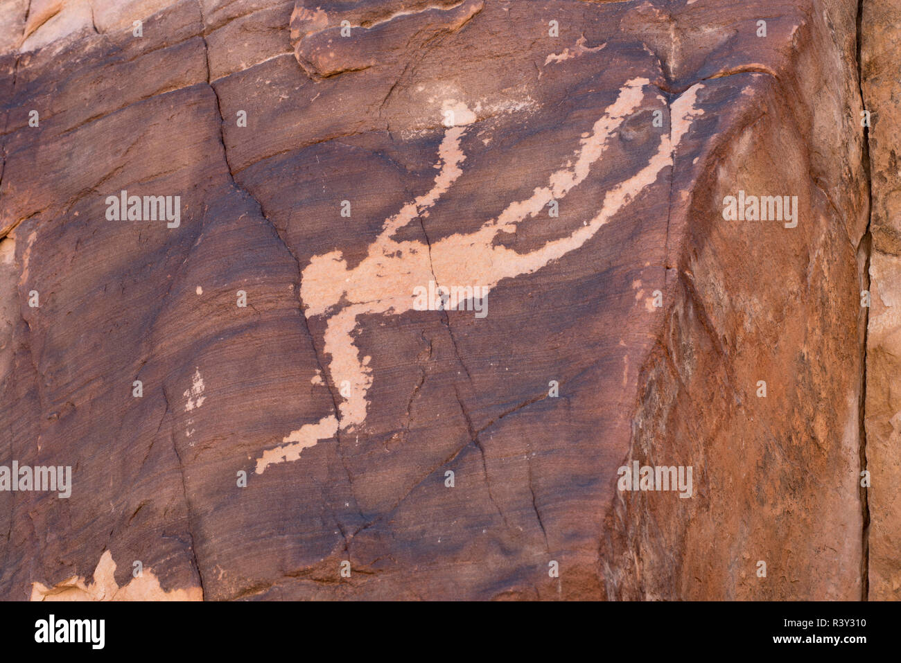 USA, Nevada. Falling Man Petroglyph, Gold Butte National Monument Stock ...