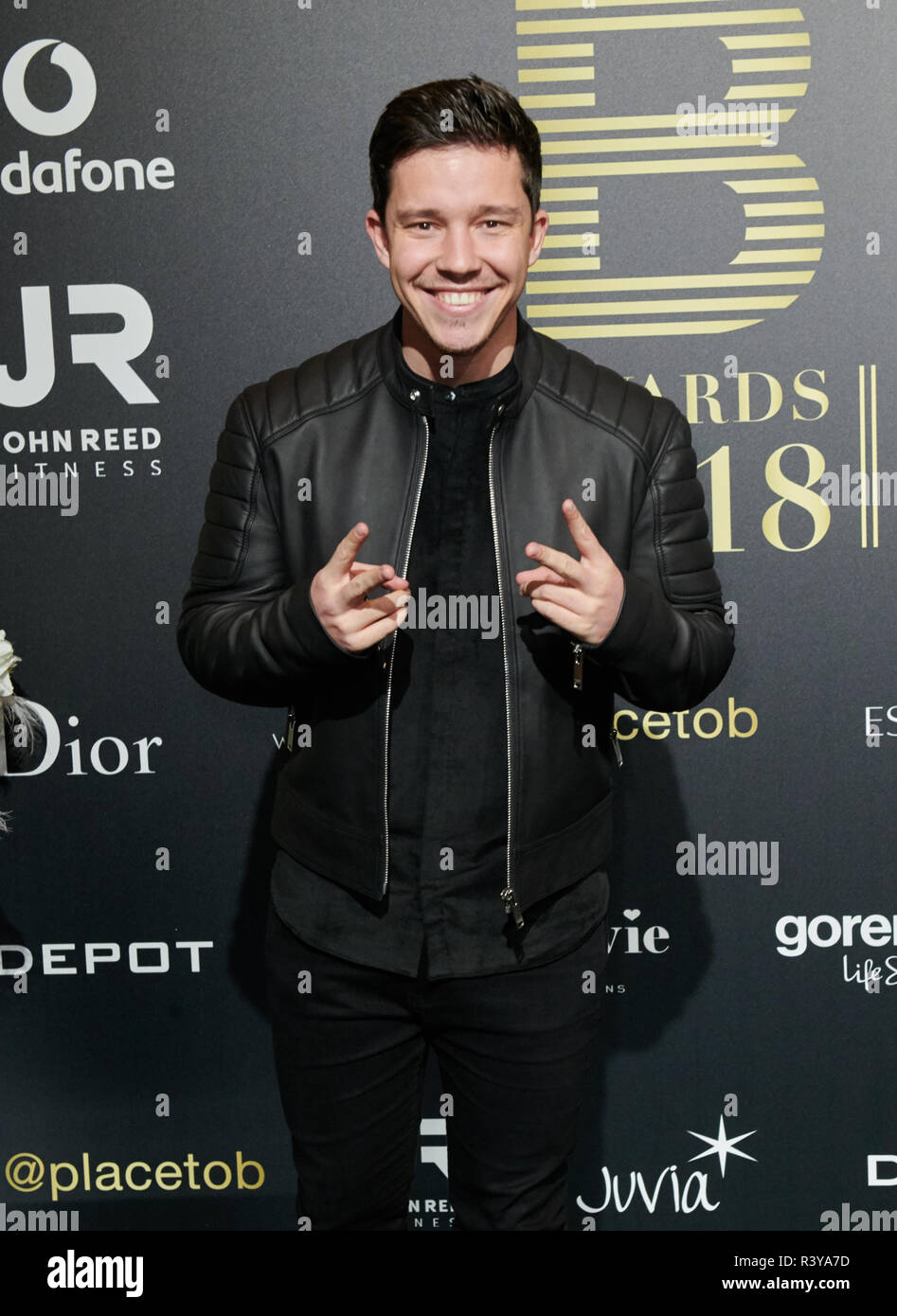 Berlin, Germany. 24th Nov, 2018. Singer Nico Santos on the red carpet ...