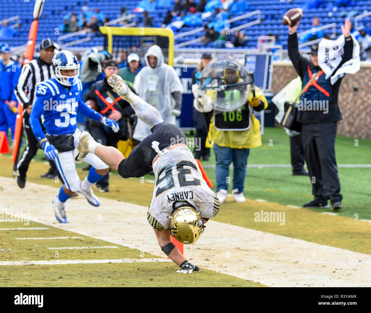 Durham, North Carolina, USA. 24th Nov, 2018. Wake Forest running back ...