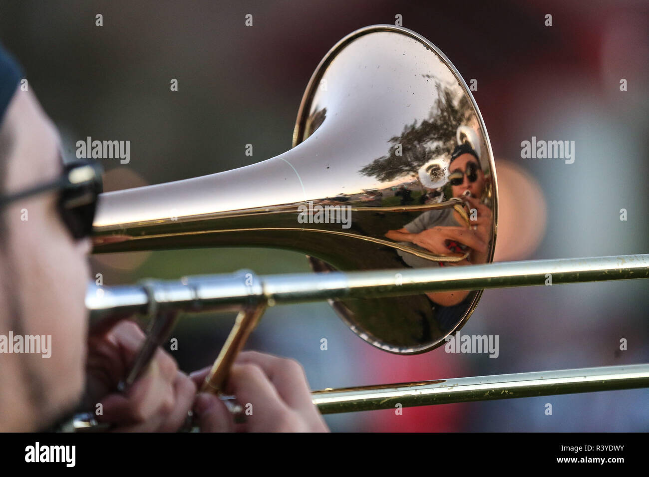 Las Vegas, NV, USA. 24th Nov, 2018. A member of the UNLV Marching Band ...