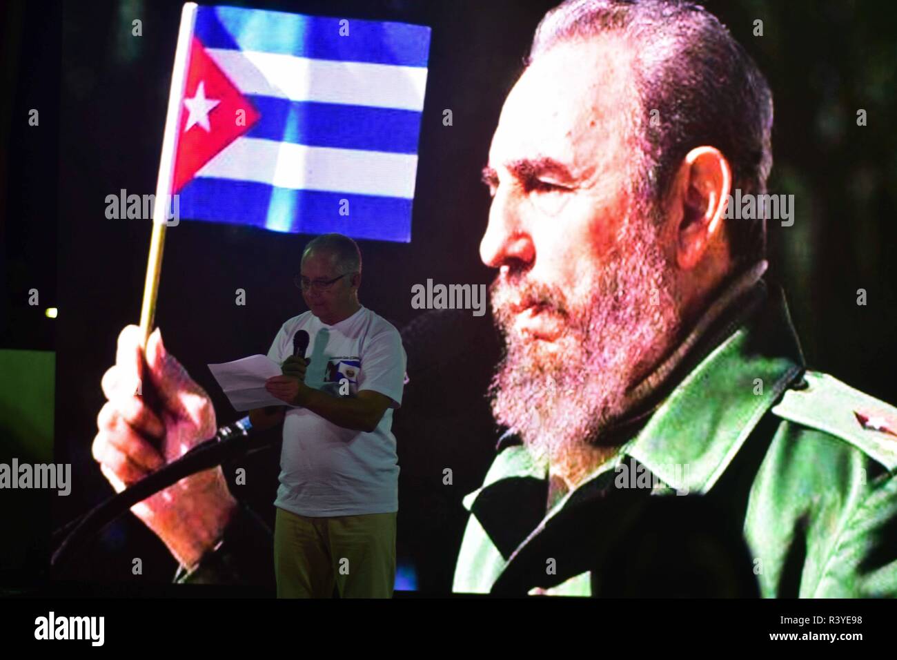 San Salvador, El Salvador, 24th November, 2018, Cuban ambassador gives ...