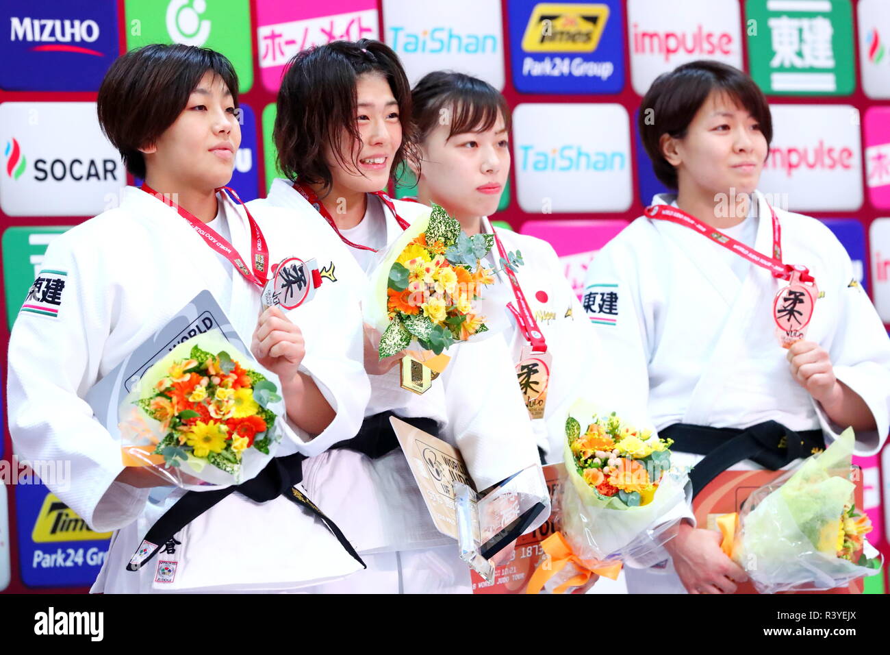 Osaka, Japan. 24th Nov, 2018. (L-R) ? Nami Nabekura, Masako Doi, Aimi ...