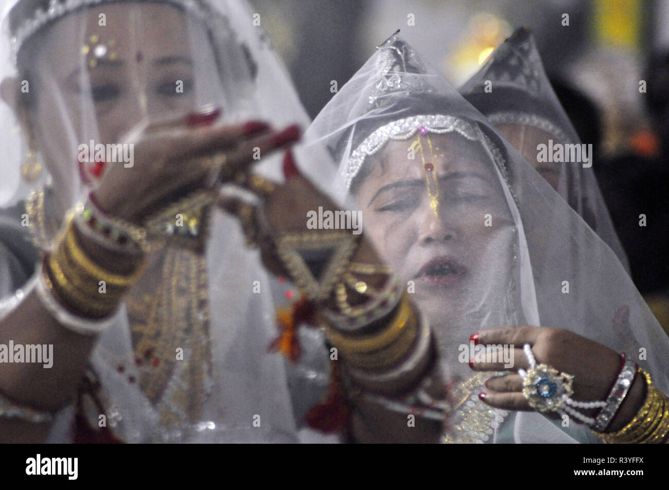 Dancers seen performing the traditional dance in Rash Purnima with ...