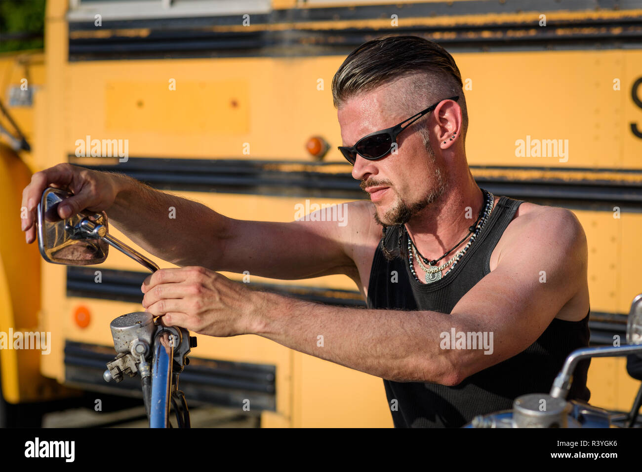 Yellow chopper bicycle hi-res stock photography and images - Alamy