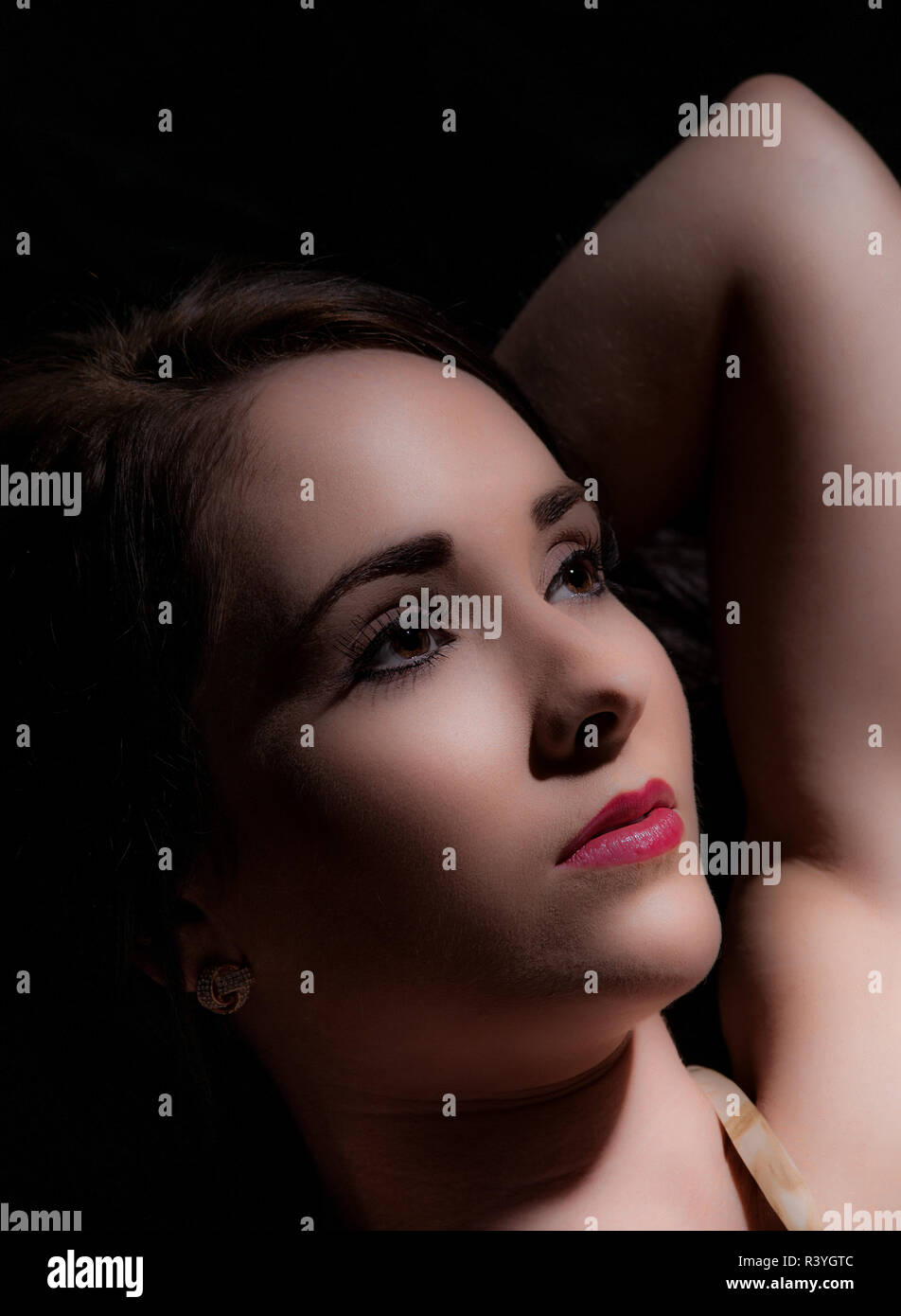 Portrait face demure hi-res stock photography and images - Alamy