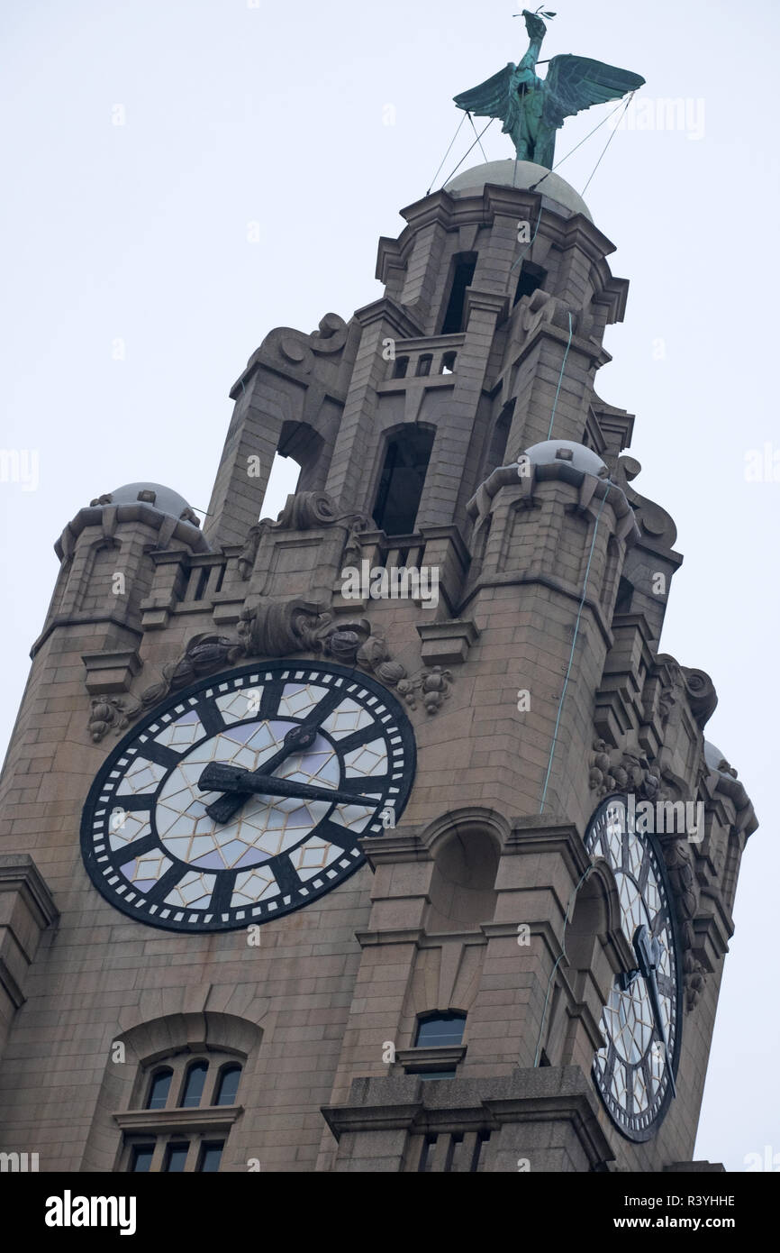 LIVERPOOL, ENGLAND - NOVEMBER 5, 2018: Tower on the Grade 1 listed ...