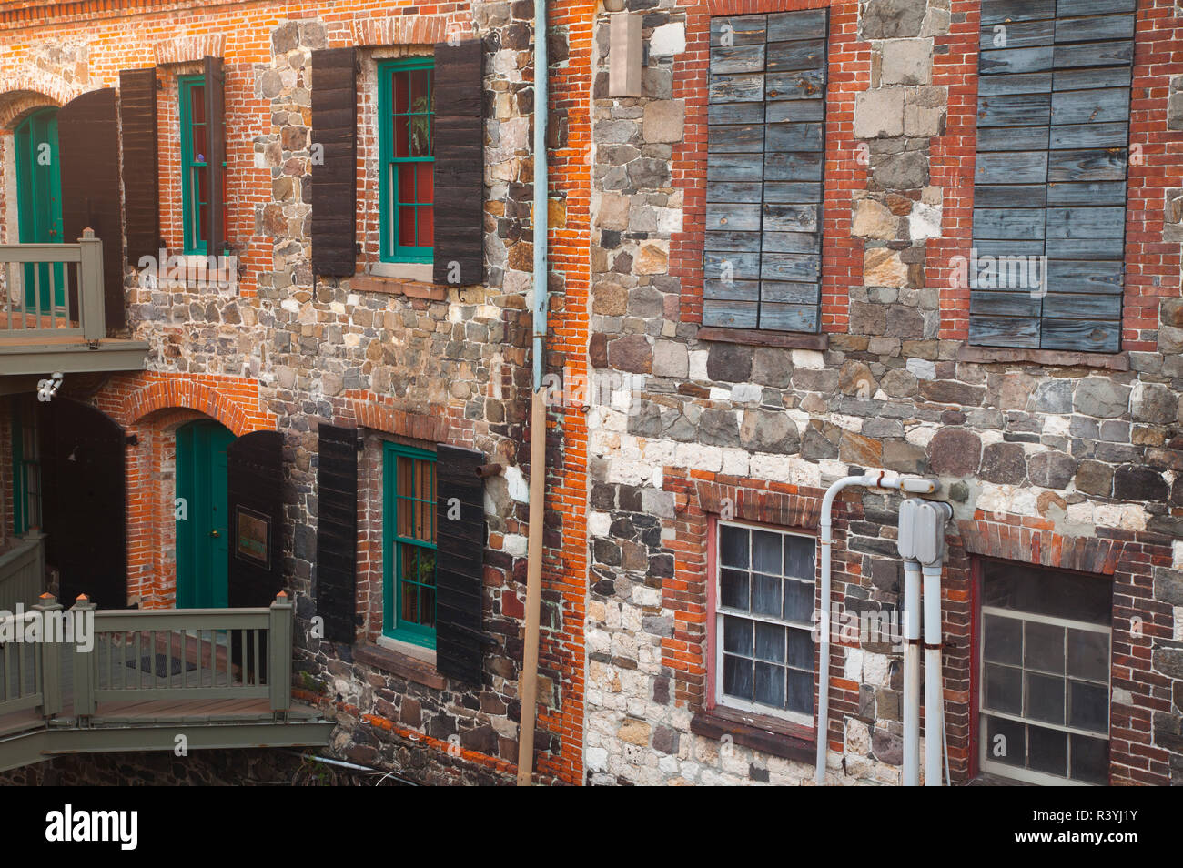 USA, Georgia, Savannah, Historic buildings at Factor's Walk Stock Photo ...