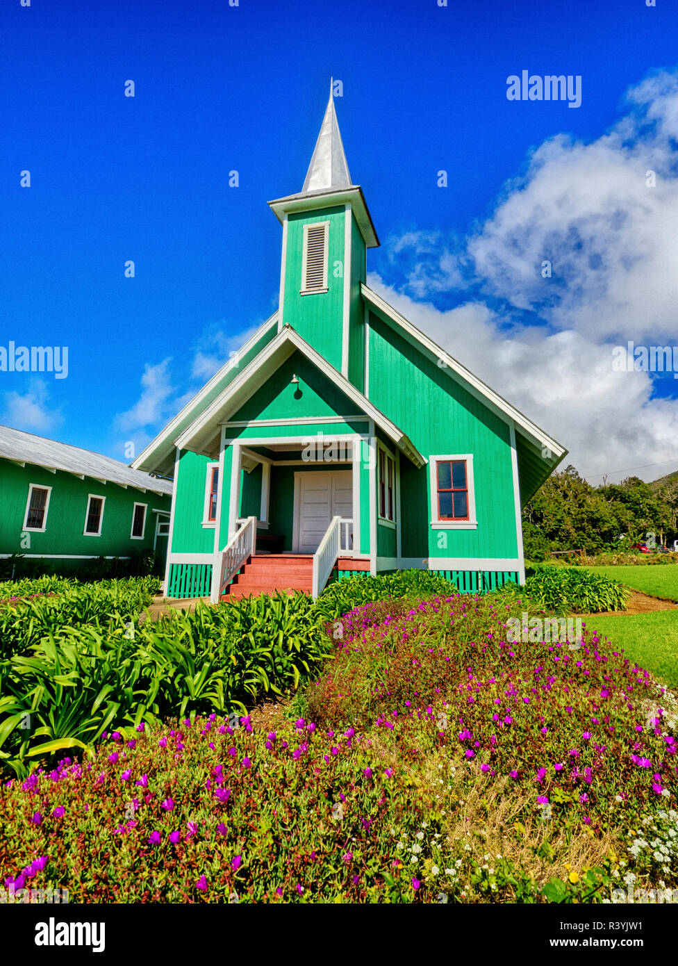 USA, Hawaii, Big Island. Ke Ola Mau Loa Church in Waimea Stock Photo - Alamy
