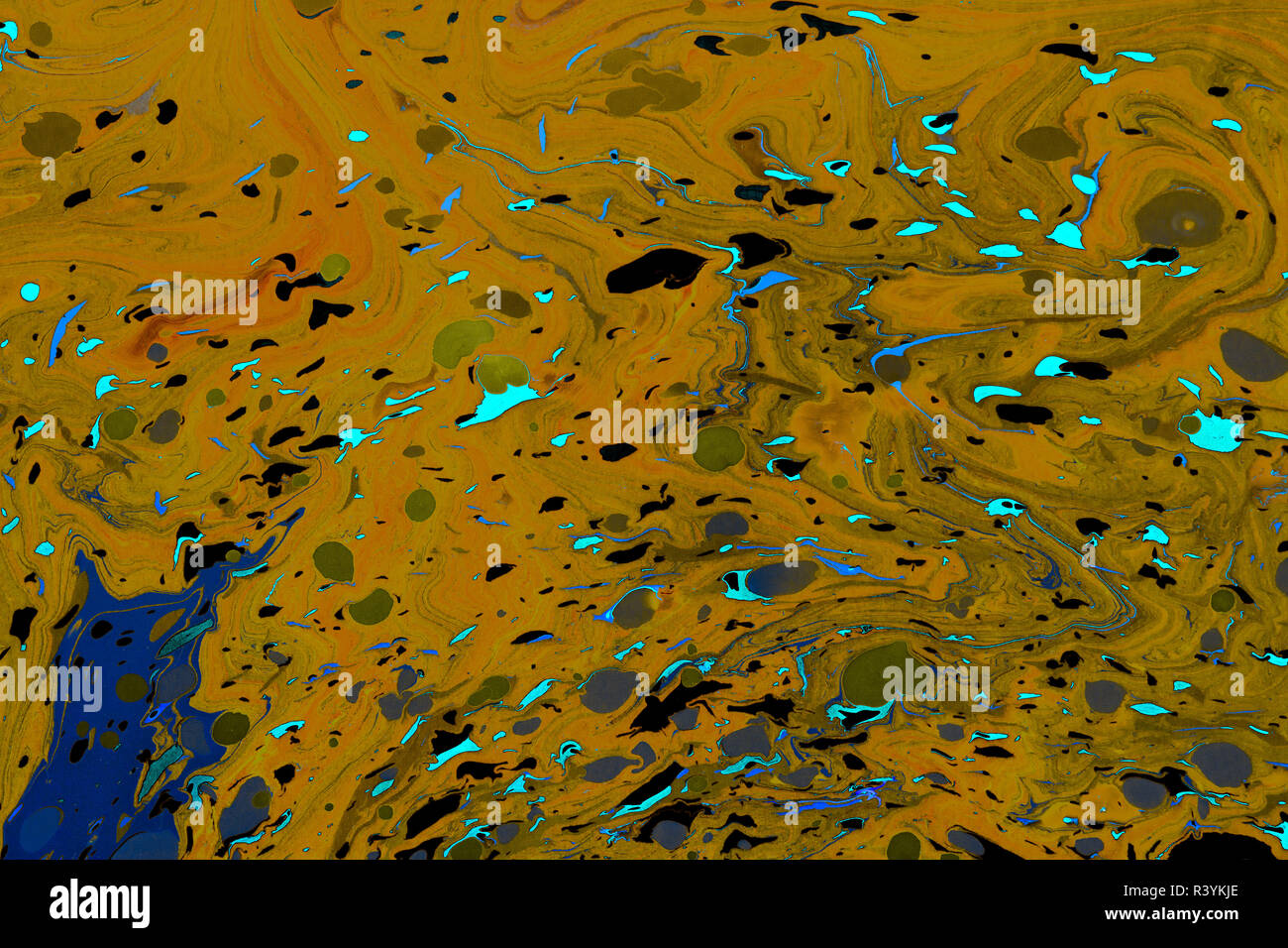 Traditional Ottoman Turkish marbling art patterns as abstract colorful ...