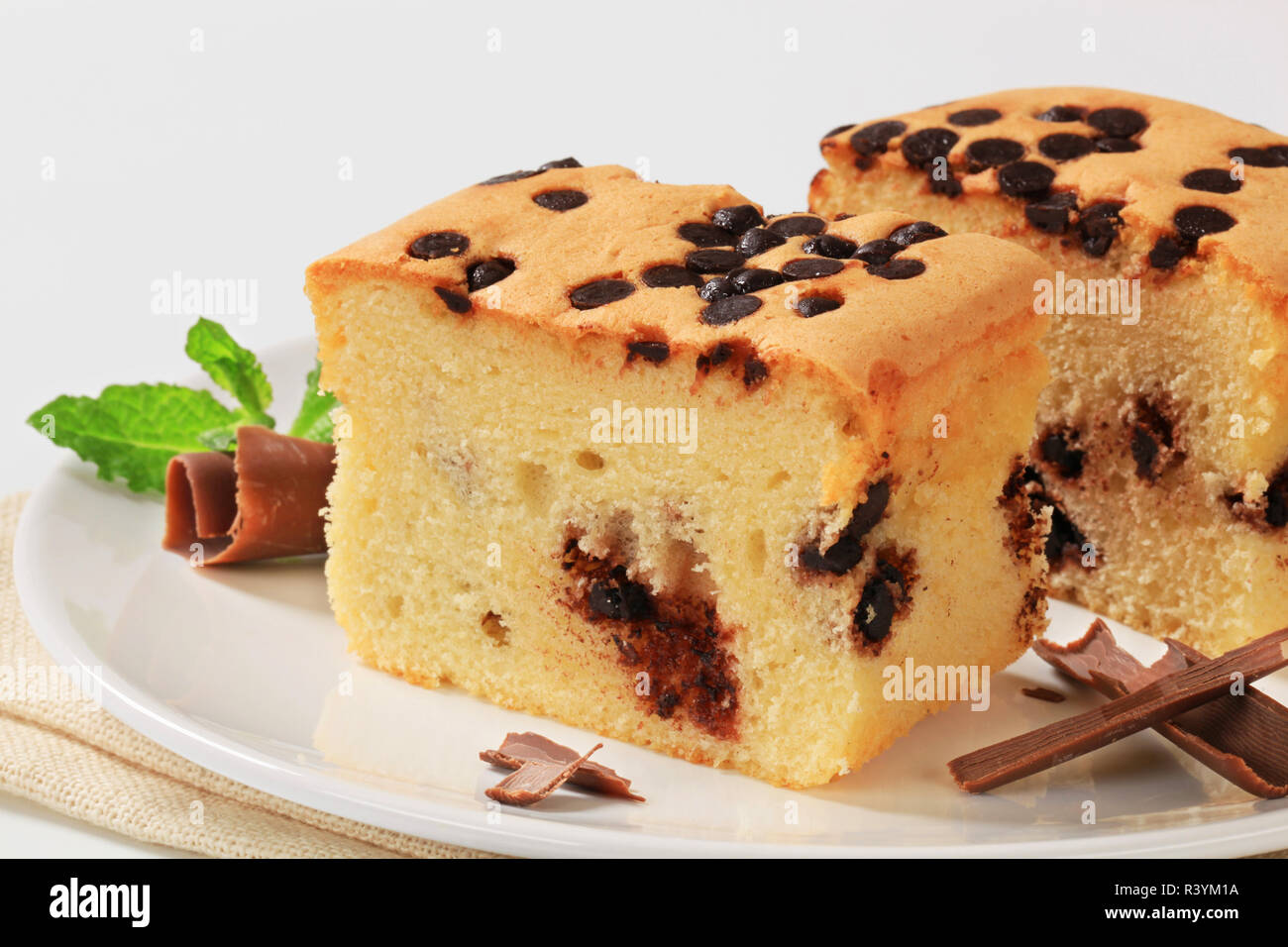 sponge cake with chocolate chips Stock Photo - Alamy