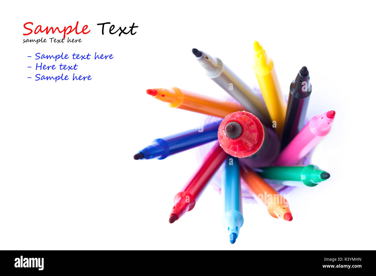 Colored markers school Cut Out Stock Images & Pictures - Alamy