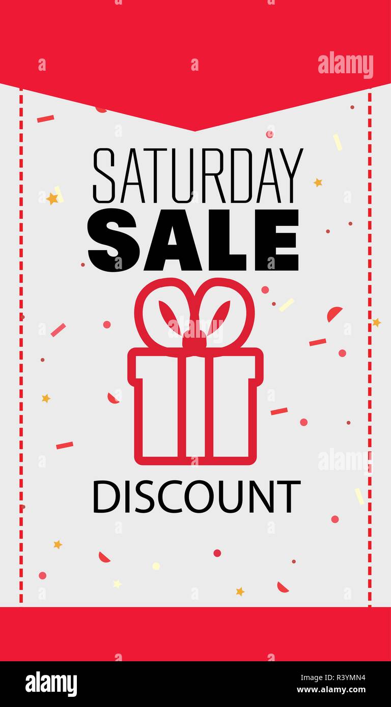 super saturday sale frame gift box surprise offer vector illustration ...