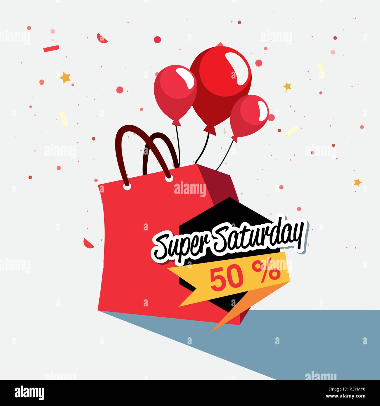 super saturday sale discount offer shop bag balloons vector ...
