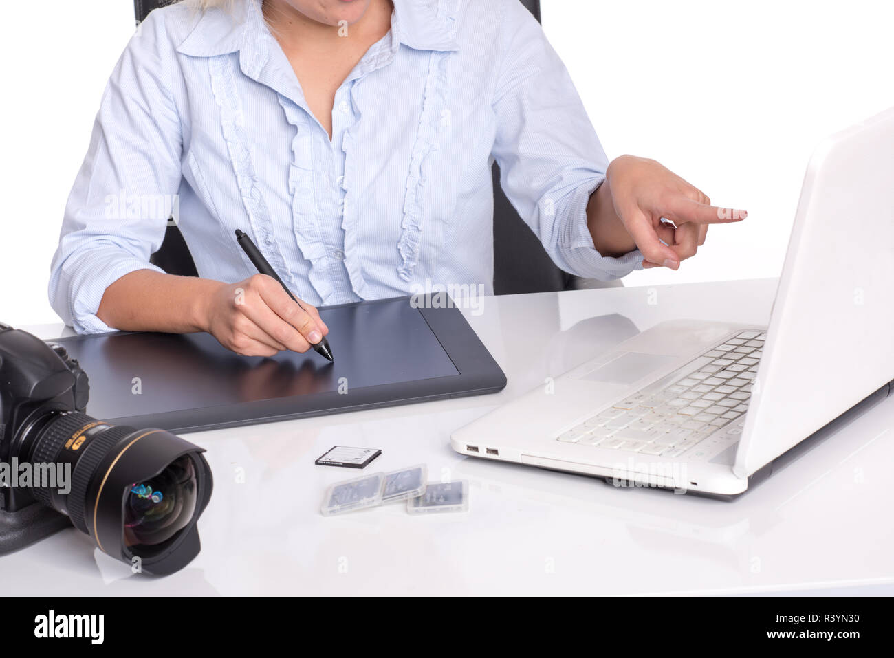 image processing on graphics tablet Stock Photo - Alamy