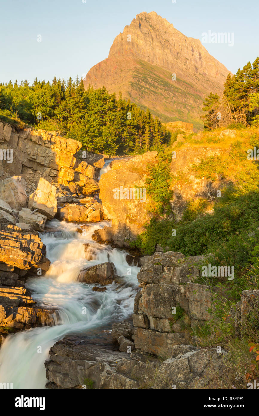 USA, Montana, Glacier National Park. Swiftcurrent Falls at Grinnell ...