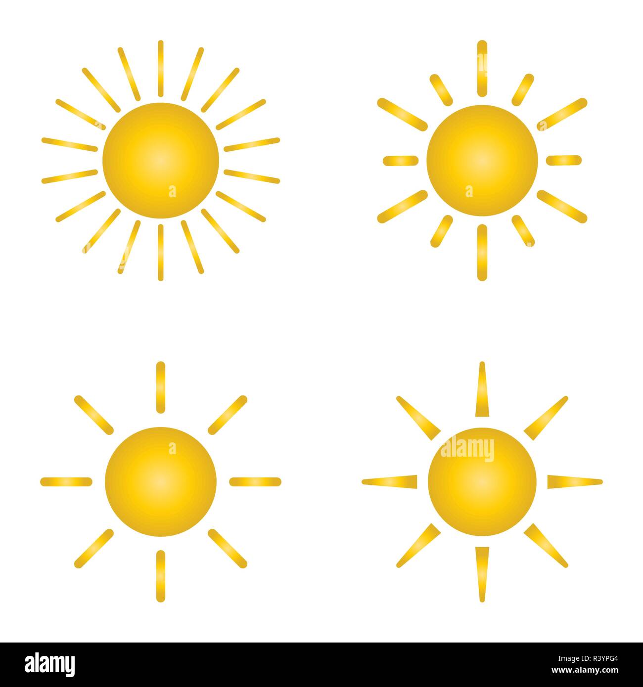 Sunny weather icon, sun icon set. Vector illustration, flat Stock ...