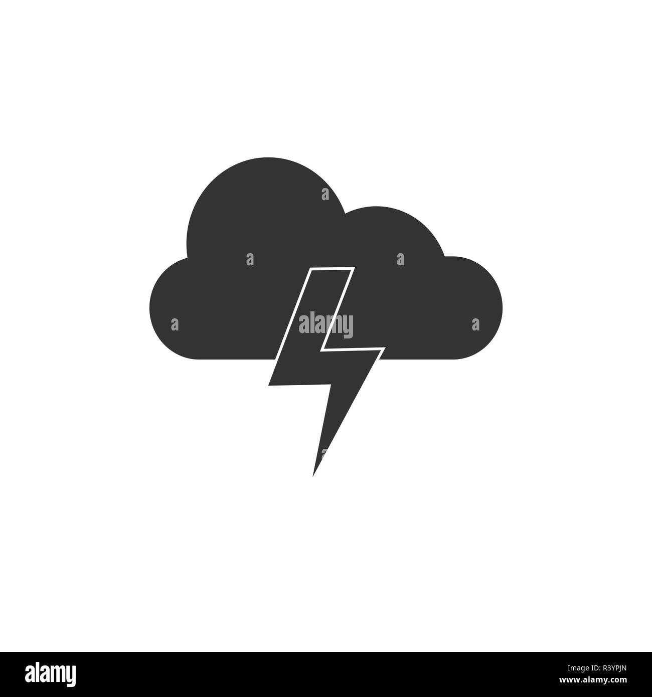 Cloud thunderstorm icon. Vector illustrations Flat Stock Vector Image ...