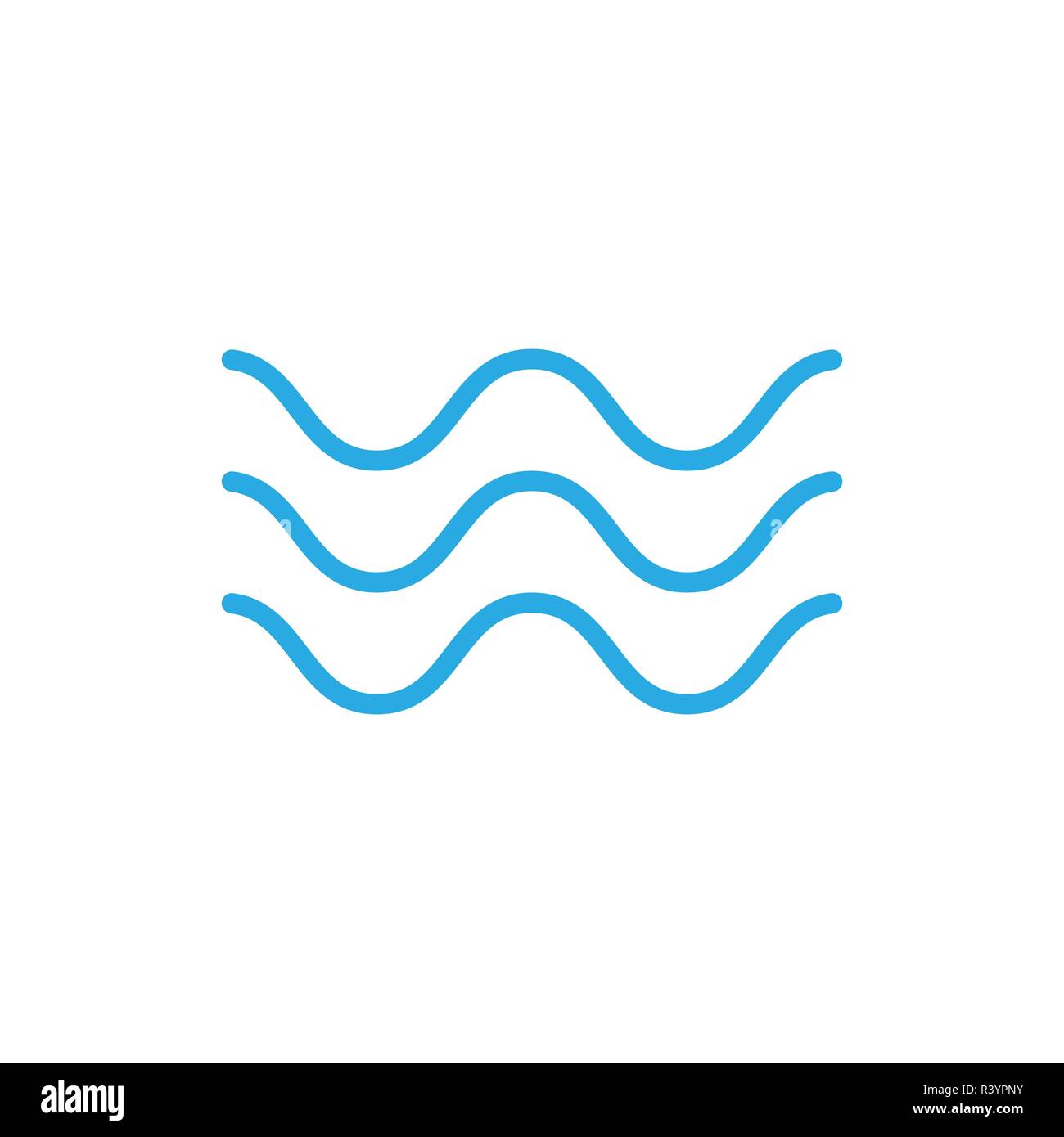 Wave icon on white background. Vector illustrations. Flat Stock Vector ...