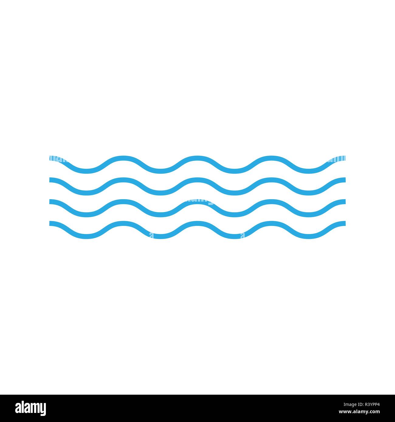 Wave icon on white background. Vector illustrations. Flat Stock Vector ...