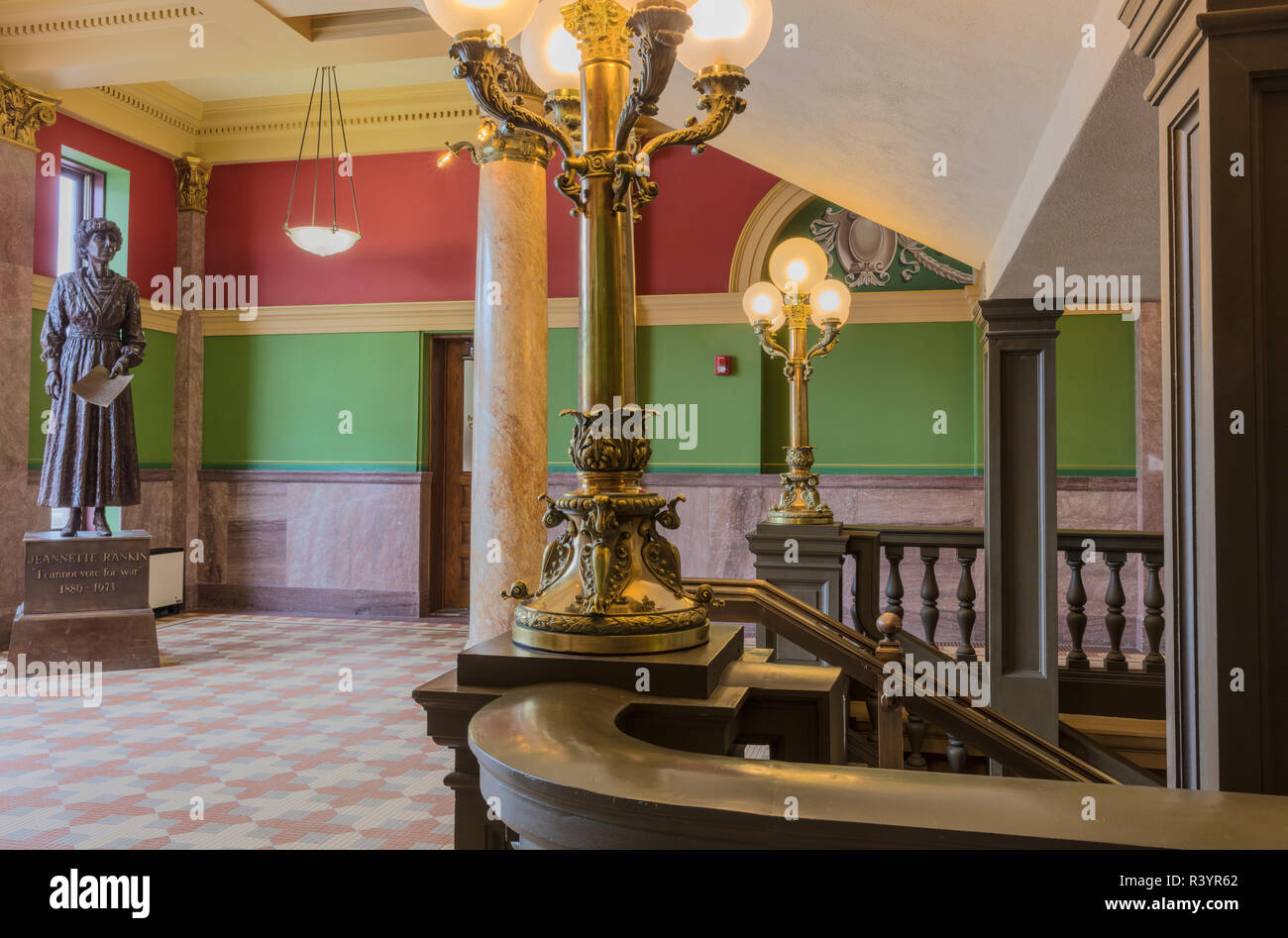 Statue of Jeanette Rankin in the State Capitol Building in Helena ...